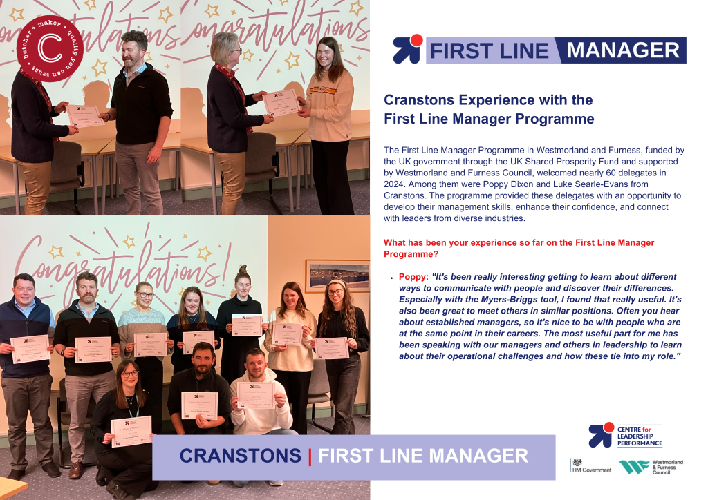 First Line Manager: Cranstons - Centre for Leadership Performance