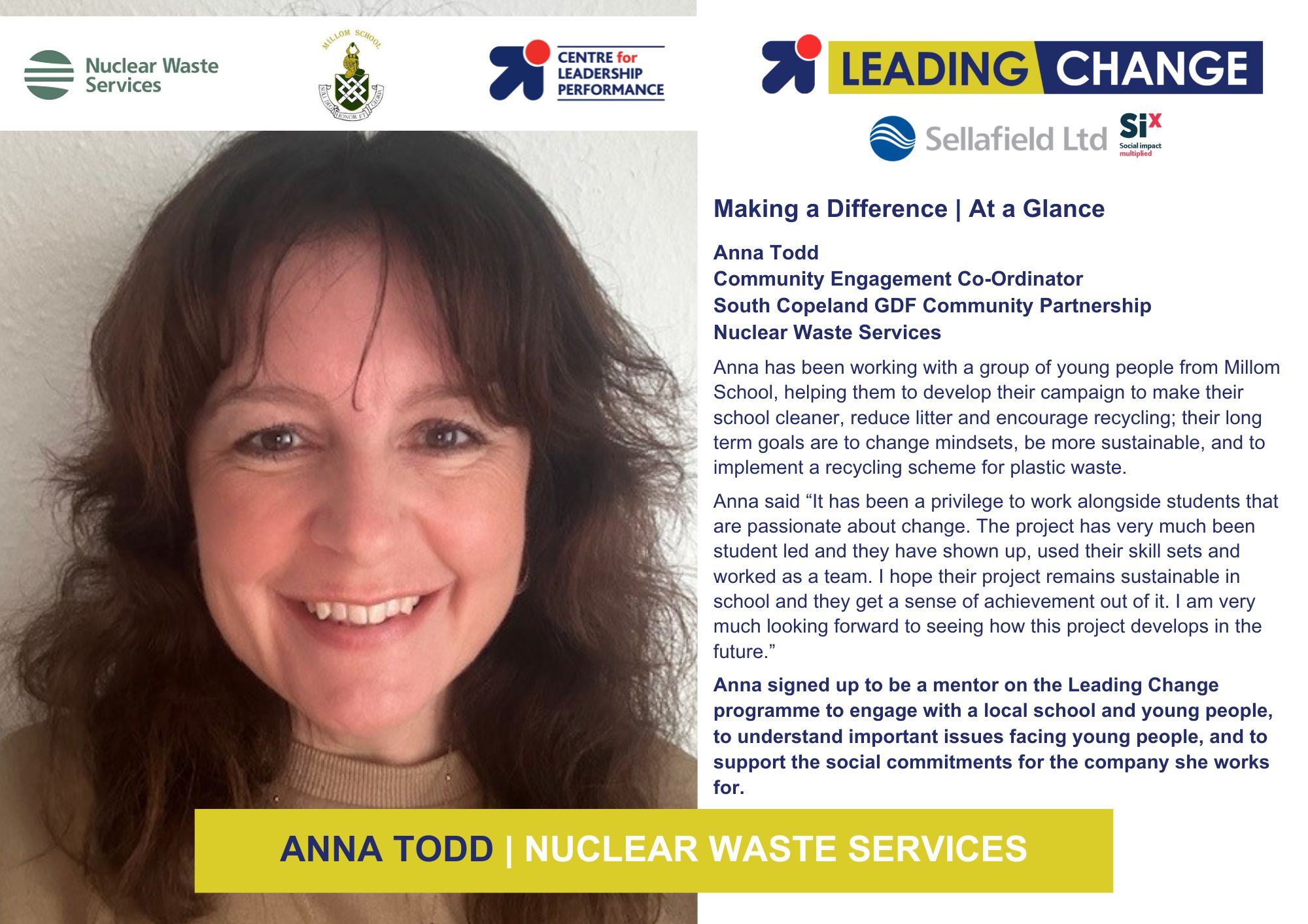 Leading Change: Mentor Profile | Anna Todd - Centre for Leadership ...